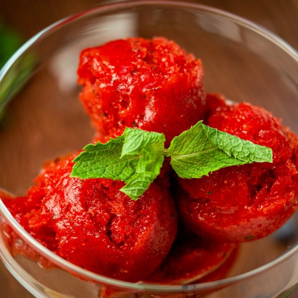 Refreshing Strawberry Basil Sorbet - Delice Recipes