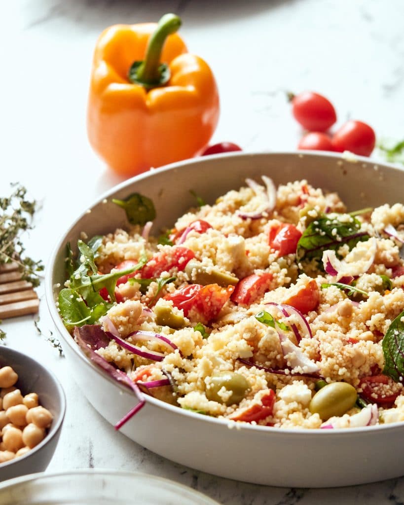 Mediterranean Couscous Salad With Roasted Tomatoes - Delice Recipes